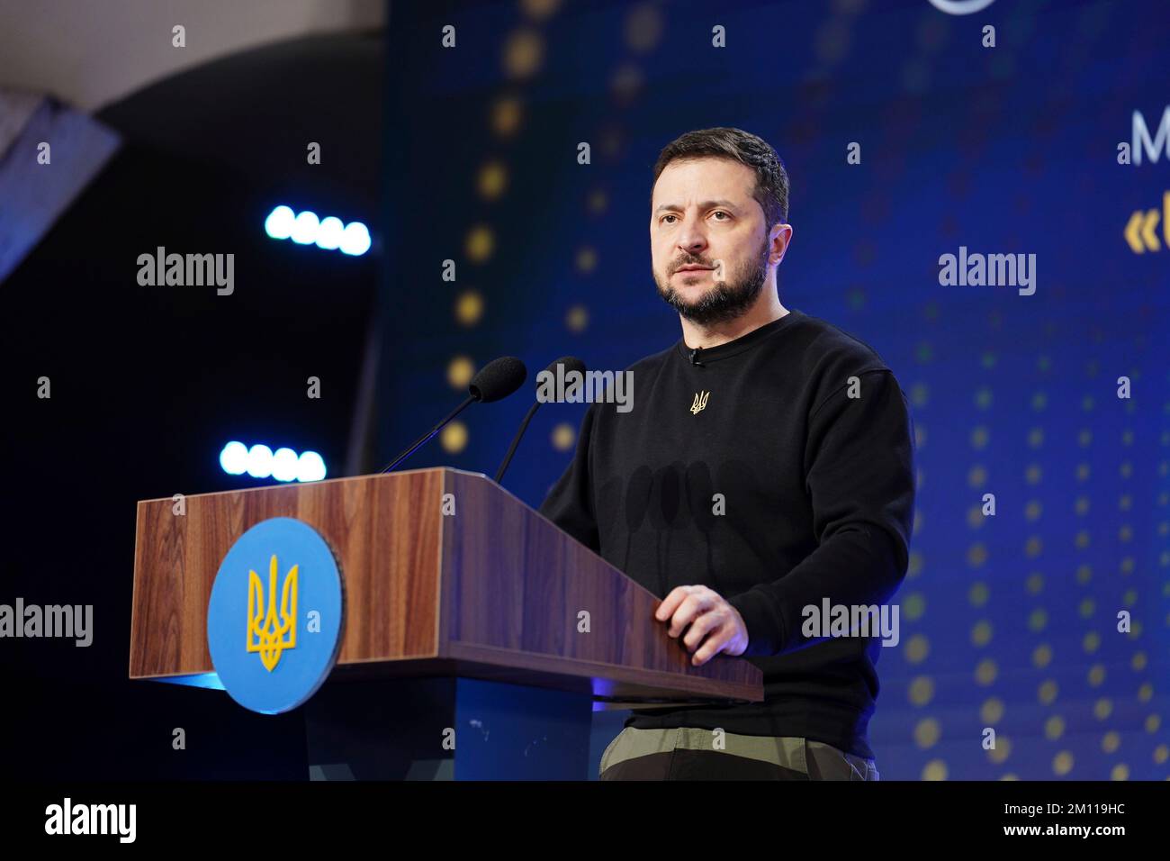 Kyiv, Ukraine. 09th Dec, 2022. Ukrainian President Volodymyr Zelenskyy ...