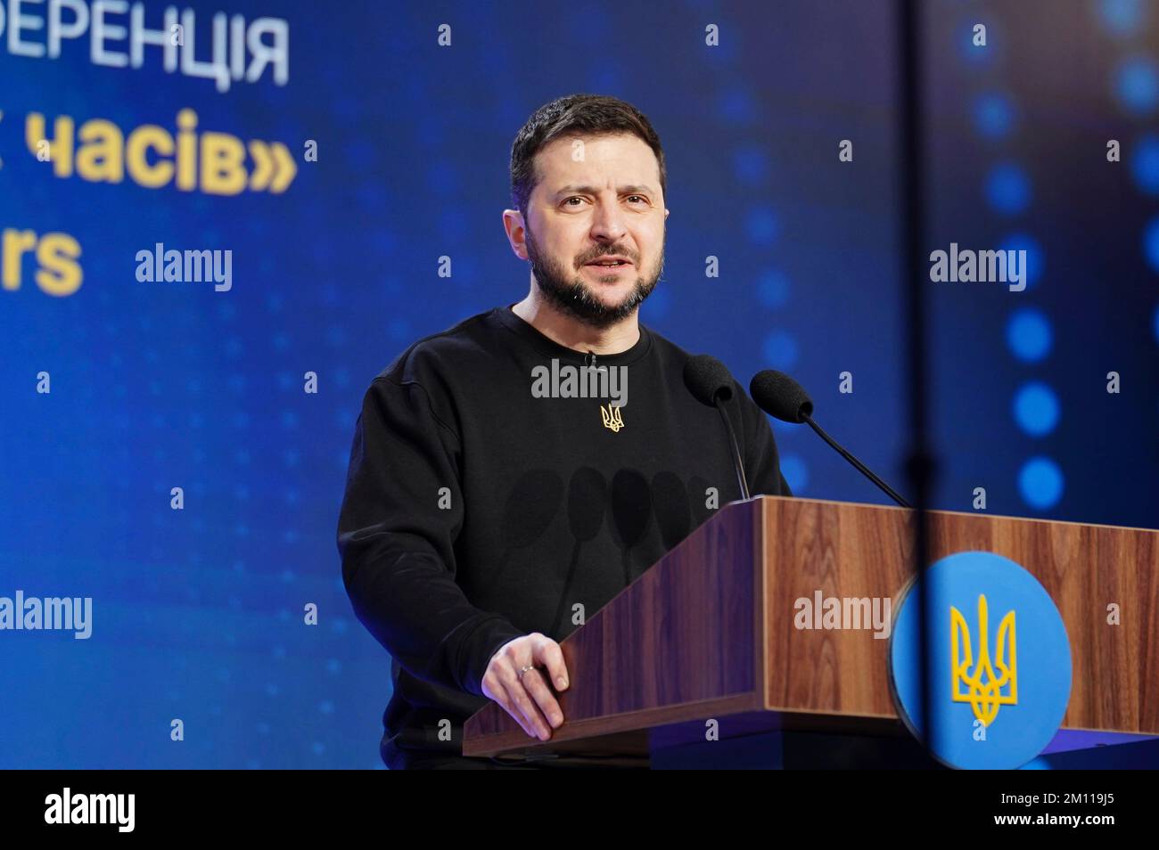 Kyiv, Ukraine. 09th Dec, 2022. Ukrainian President Volodymyr Zelenskyy ...