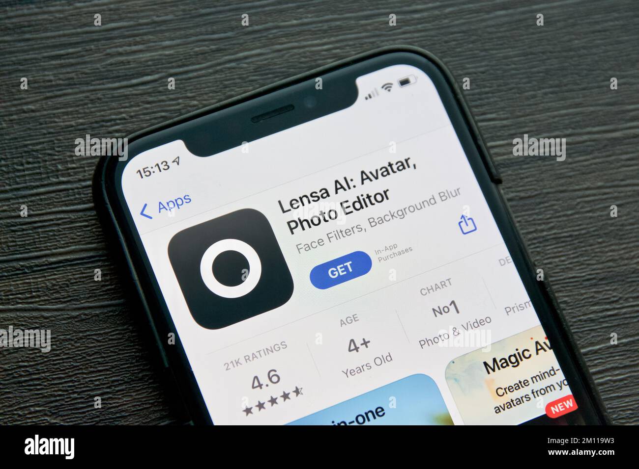 Lensa AI app is used to create magic avatars and edit selfies Stock Photo - Alamy