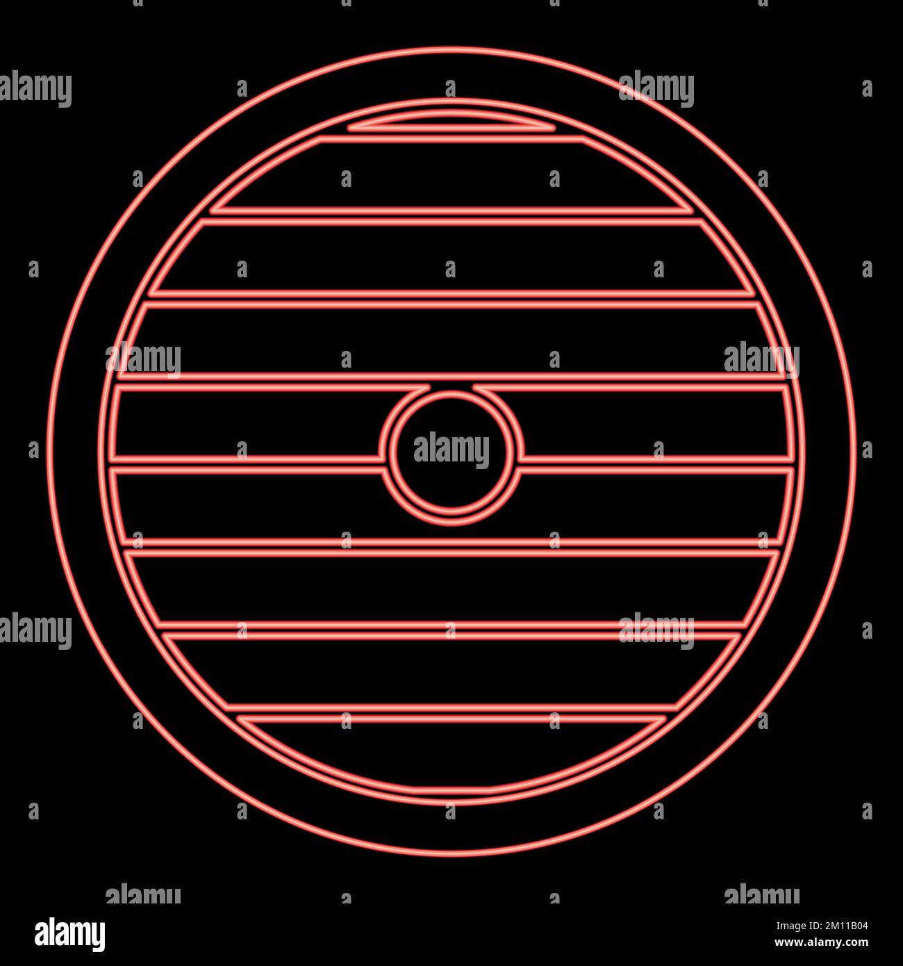 Neon viking shield red color vector illustration image flat style light ...