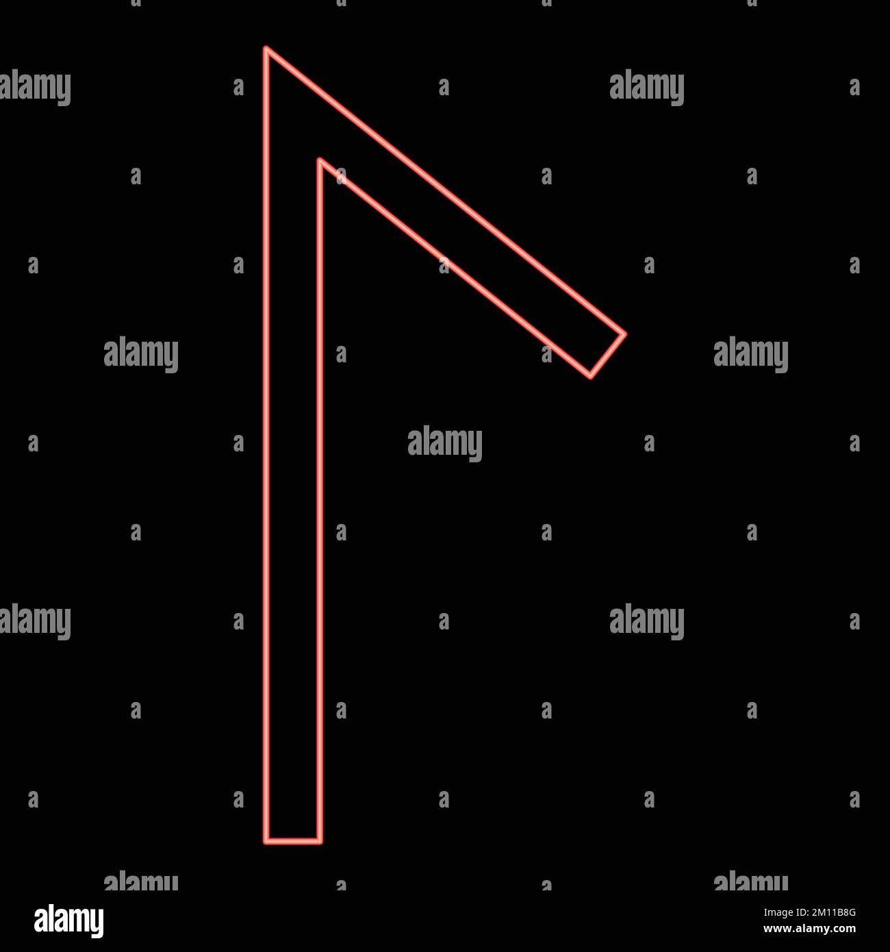 Neon lagu rune Laguz lake lagoon symbol red color vector illustration ...