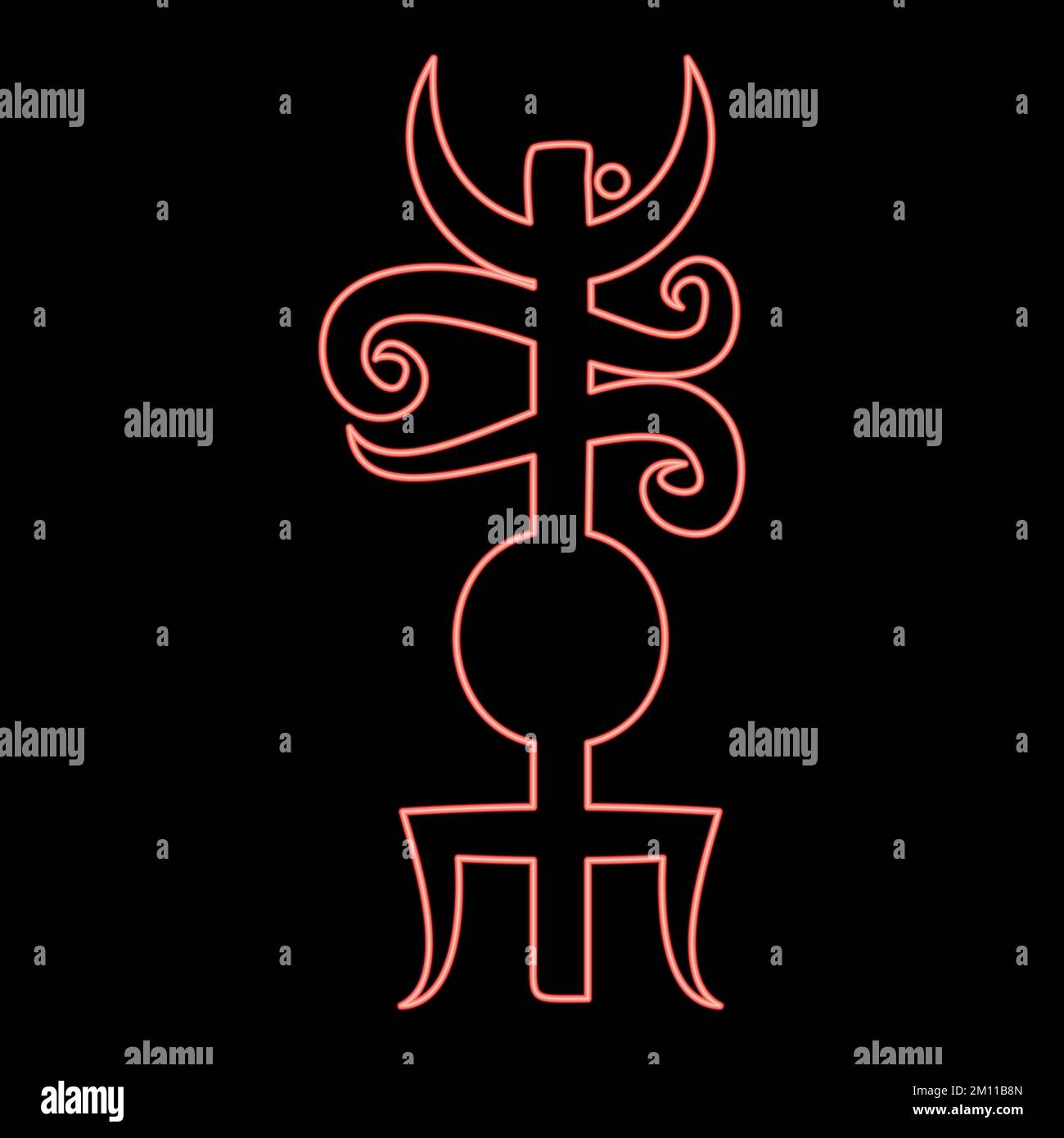 Neon name Odin rune Rune hide the name of Odin galdrastav red color ...