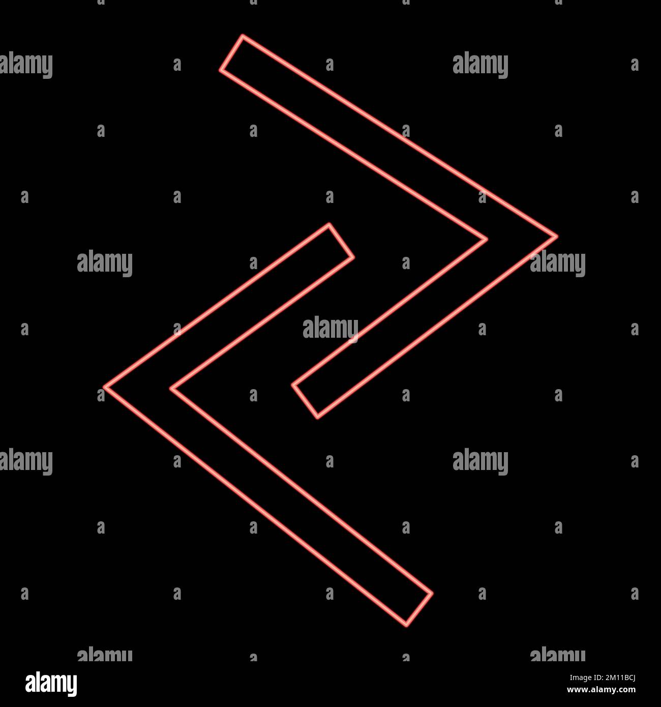 Neon jera rune year yeild harvest symbol red color vector illustration ...