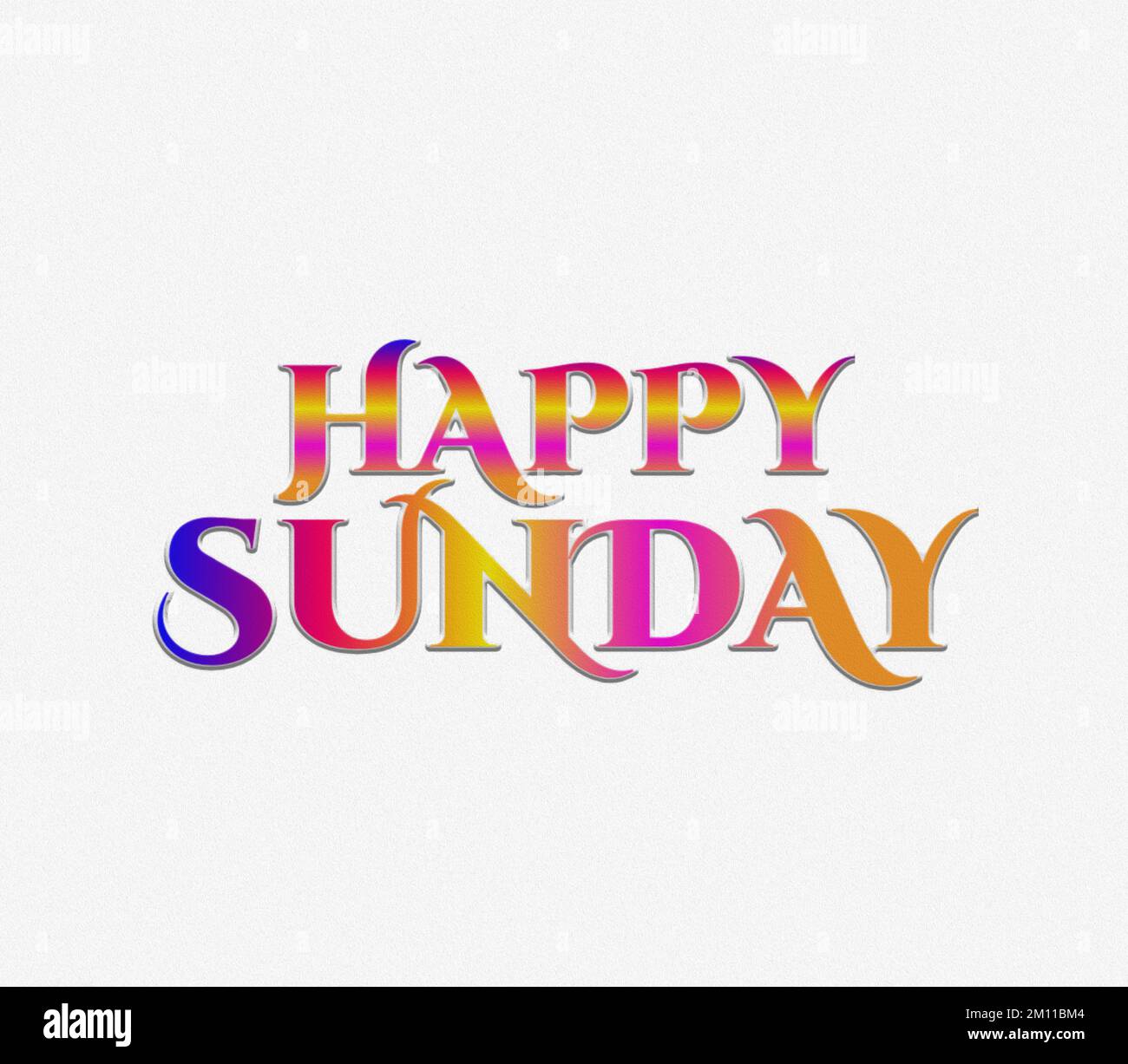 An 3D rendering lettering on white background day of the week, HAPPY ...