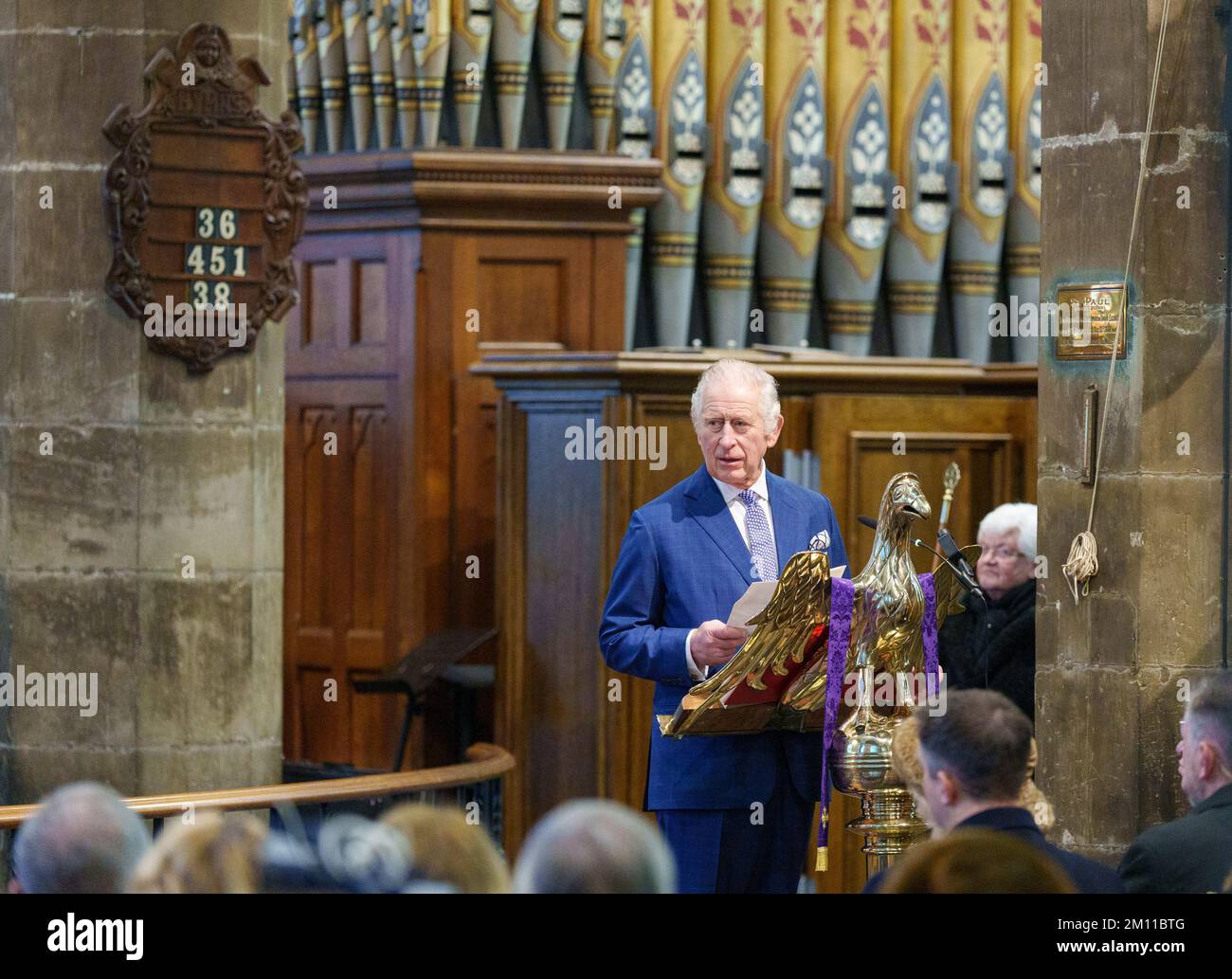 King Charles III making a speech during a celebration at St Giles ...