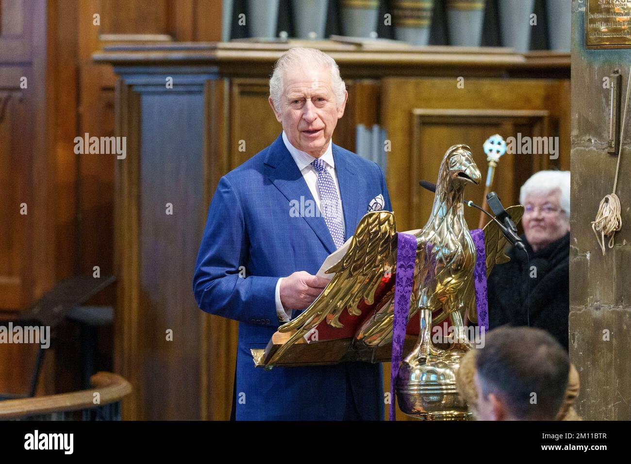 King Charles III making a speech during a celebration at St Giles ...