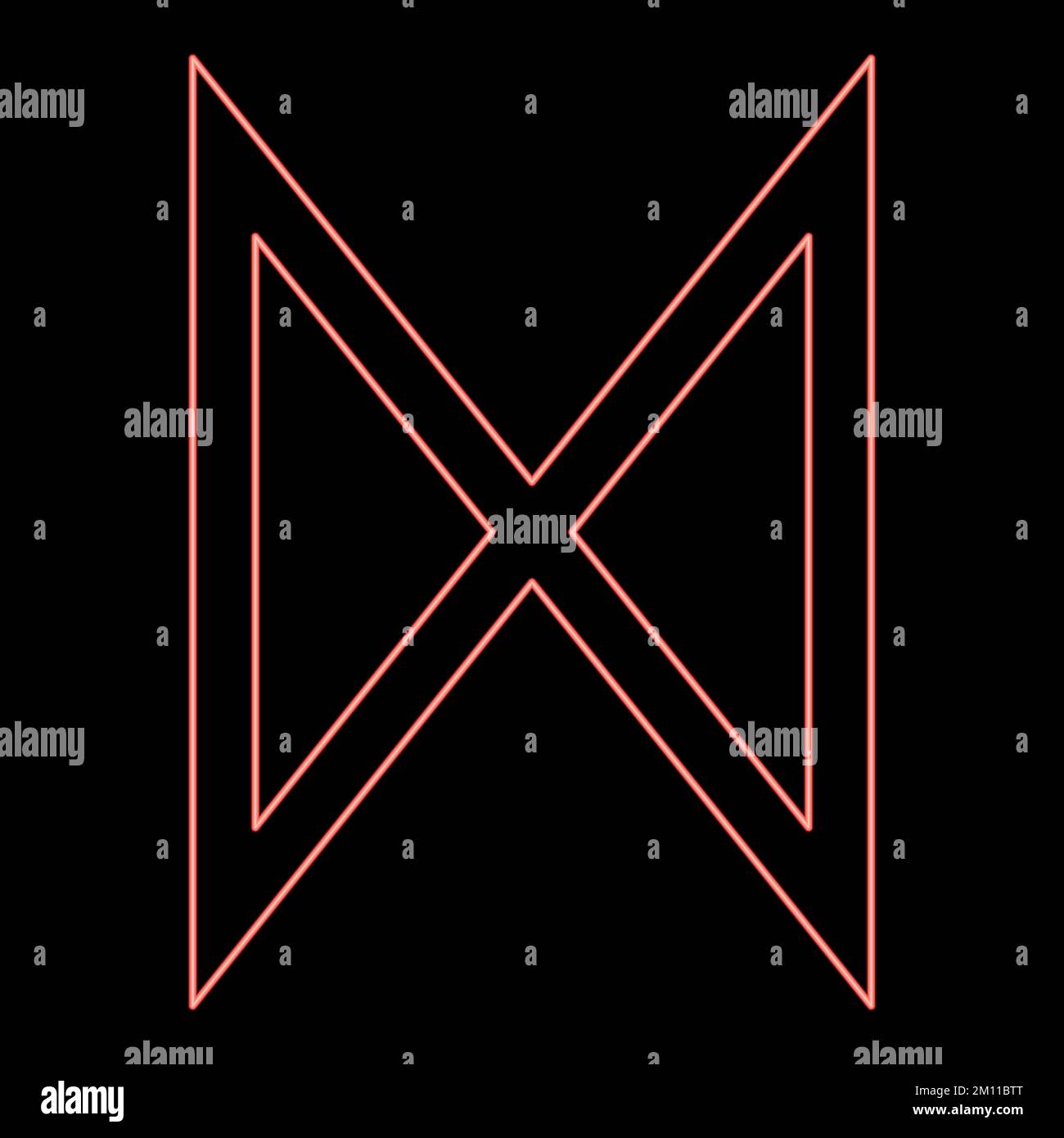 Neon dagaz rune dawn day symbol red color vector illustration image ...