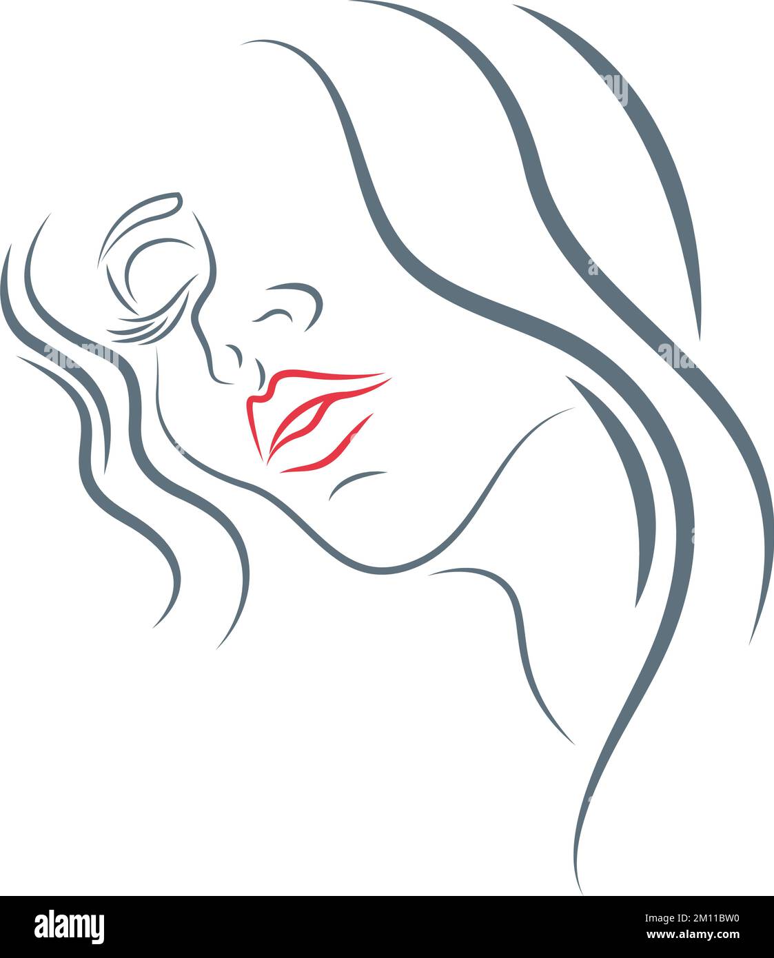 Woman Face Line Art Icon Design Illustration Stock Vector Image And Art