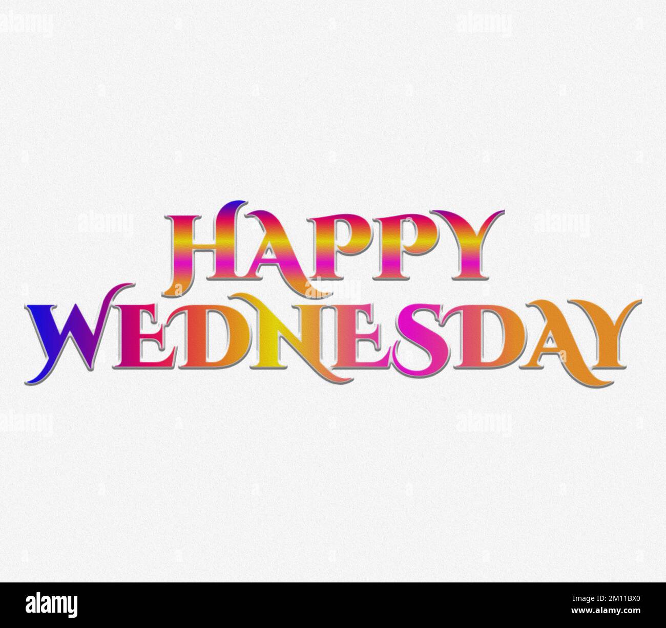 An 3D rendering lettering on white background day of the week, HAPPY ...