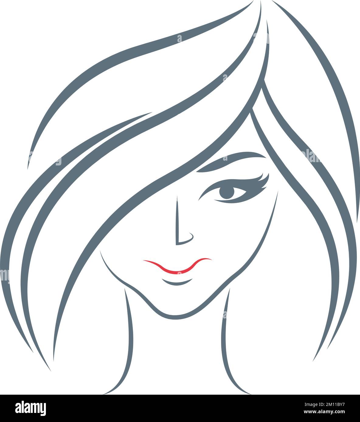 Woman face line art icon design illustration Stock Vector Image & Art ...