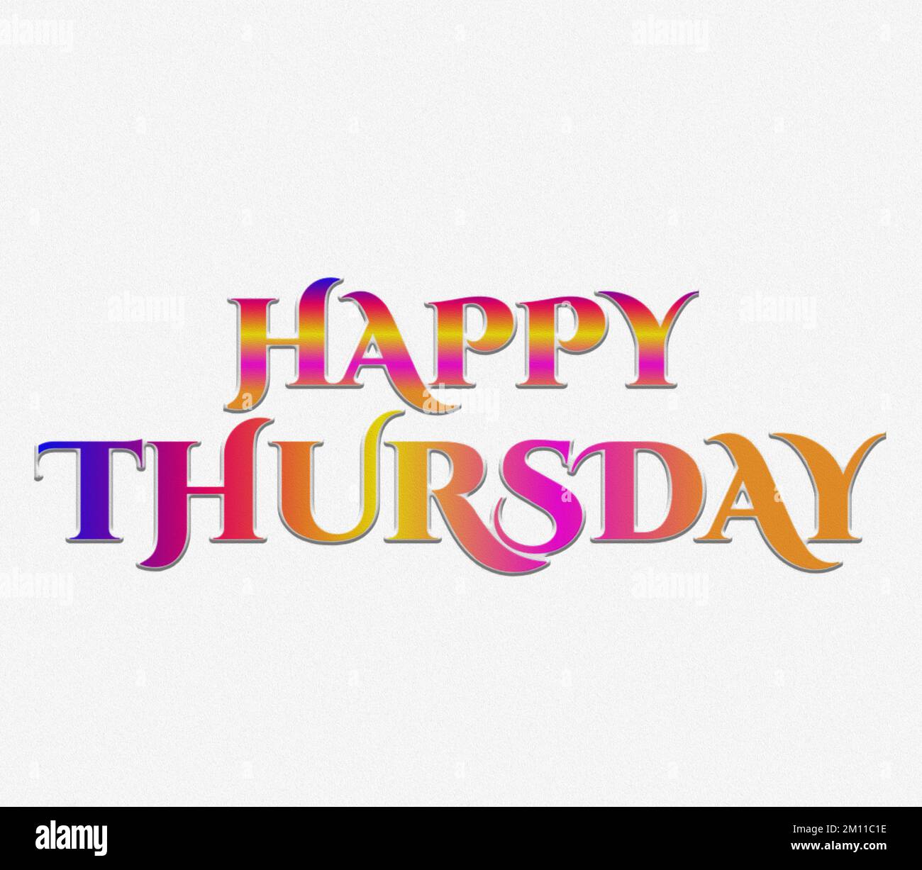 An 3D rendering lettering on white background day of the week, HAPPY ...