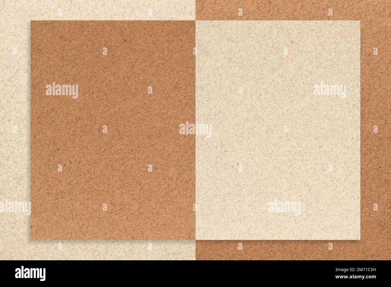 Texture of light beige and brown paper background with geometric shape and pattern, macro ...
