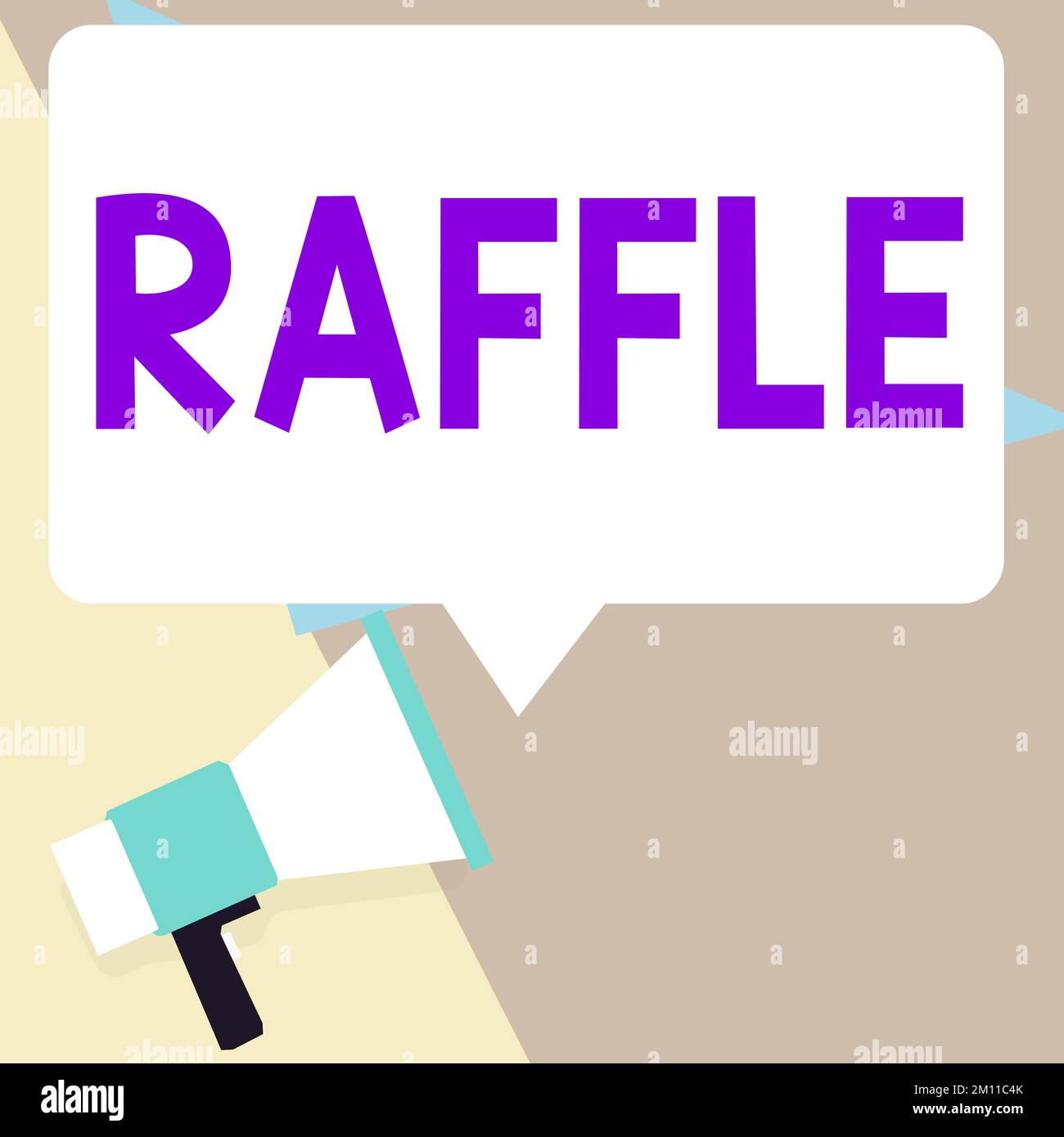 Text caption presenting Raffle, Concept meaning means of raising money ...