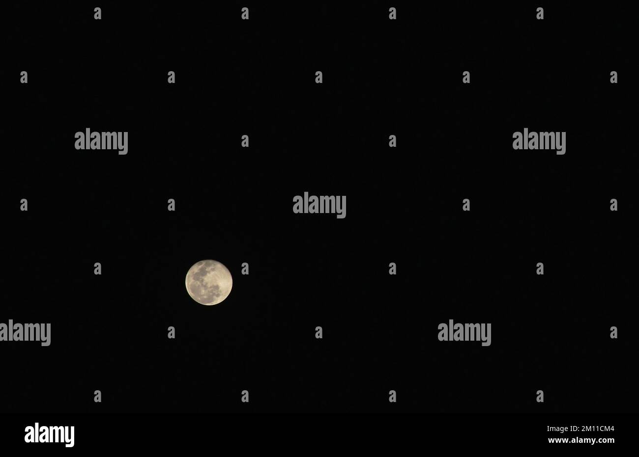 full moon floating on clear sky in night Stock Photo - Alamy