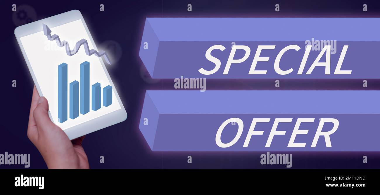 Inspiration showing sign Special Offer. Business showcase Discounted ...