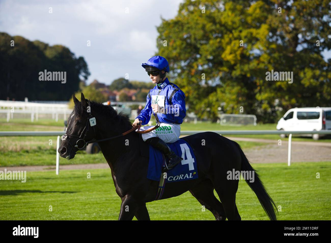Jockey Jason Hart riding Felix Natalis at York Racecourse Stock Photo ...