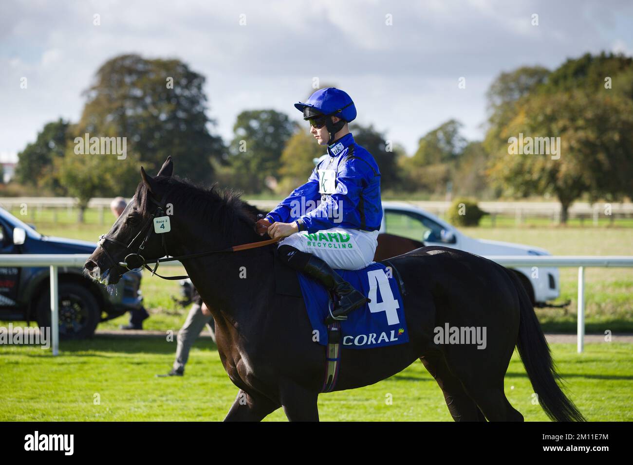 Jockey Jason Hart riding Felix Natalis at York Racecourse Stock Photo ...