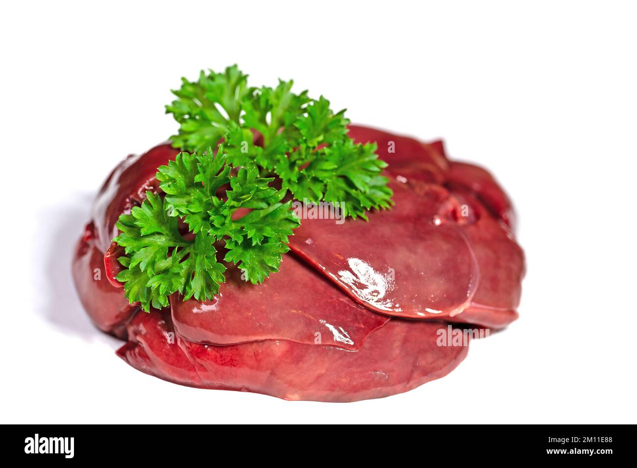 Chicken liver isolated against white background Stock Photo - Alamy