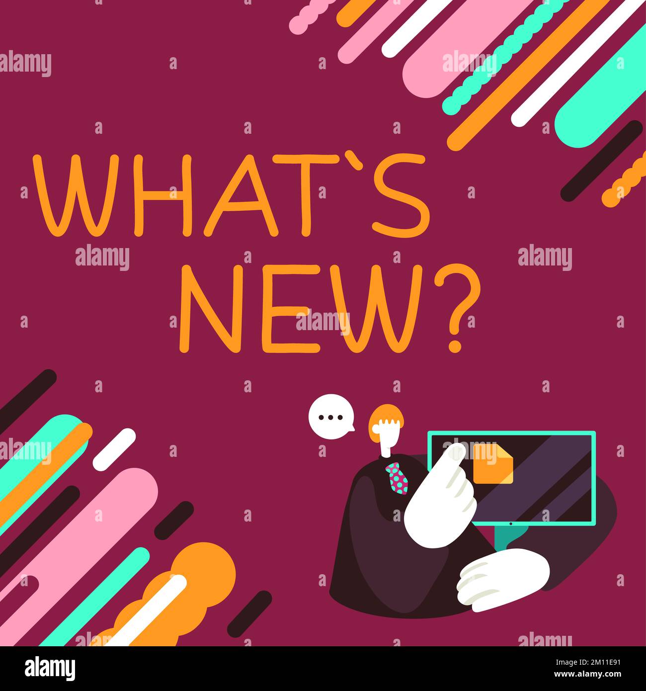 Text caption presenting What's New, Business idea Asking about latest ...