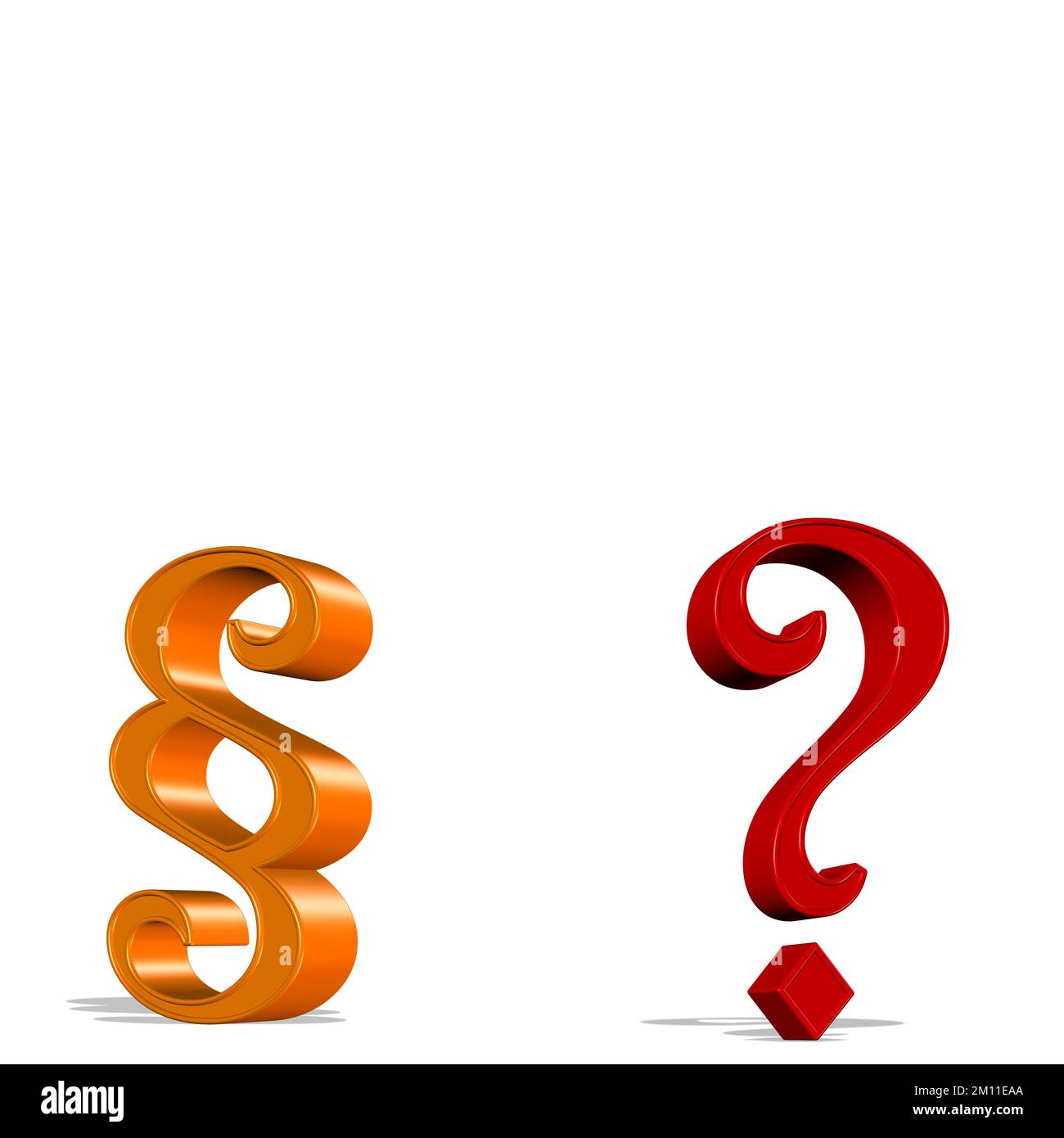 Paragraph and question mark, 3D illustration Stock Photo - Alamy