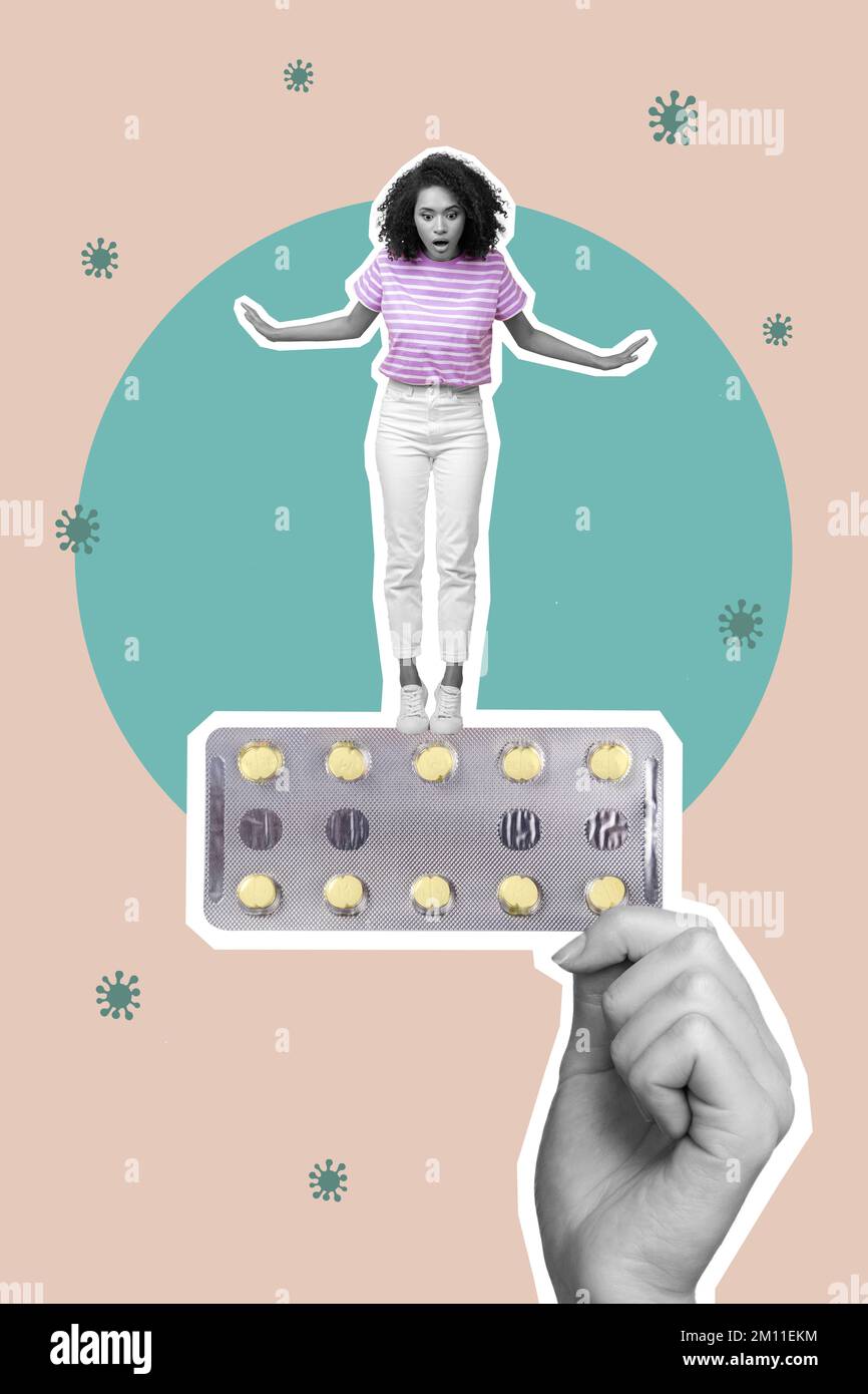 Creative Photo 3d Collage Artwork Postcard Poster Of Worried Nervous