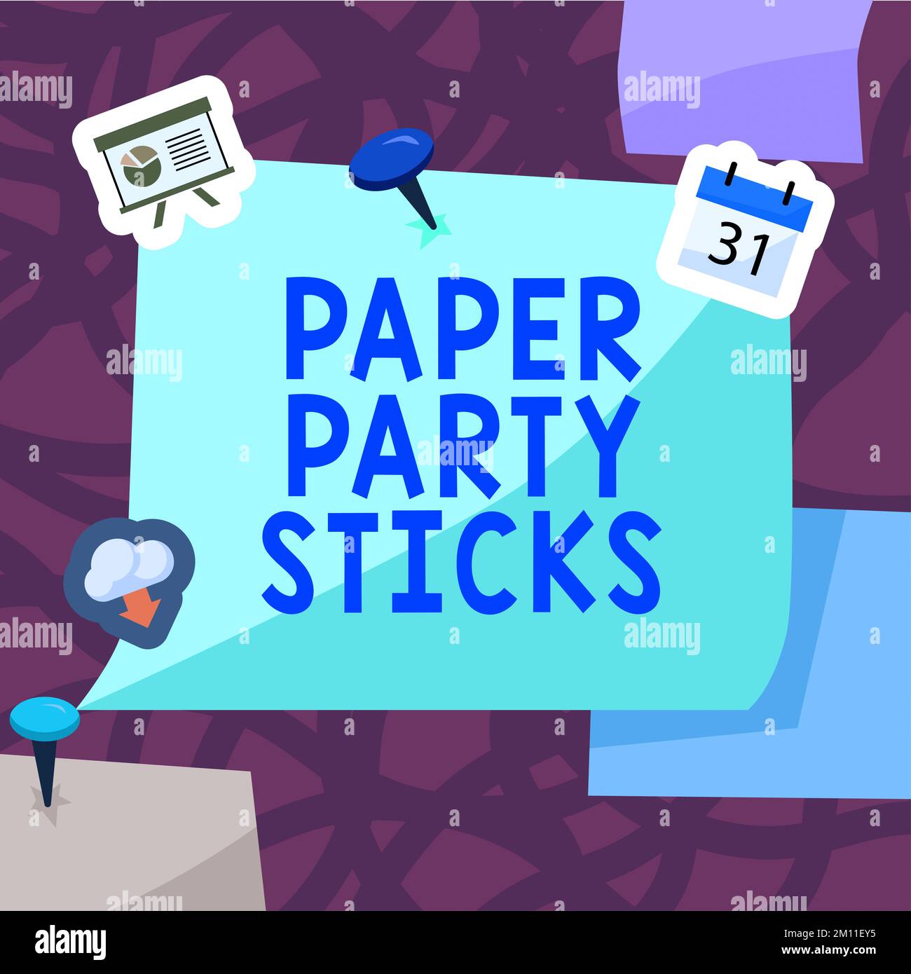 Inspiration showing sign Paper Party Sticks. Word Written on hard ...