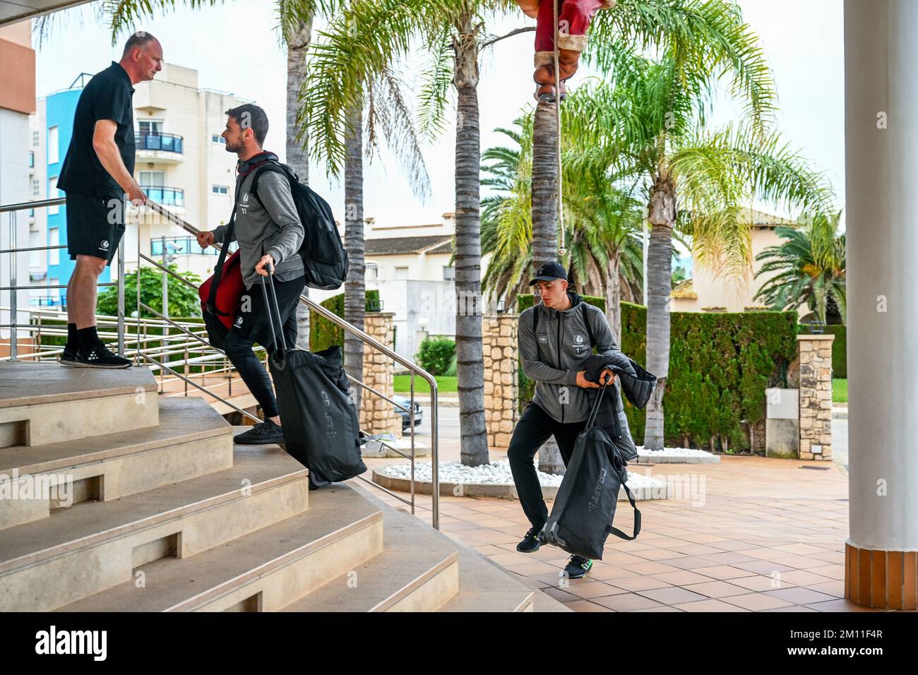 AA Gent players pictured as they arrive at the winter training camp of ...