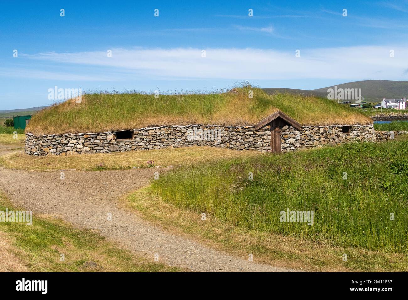 Reconstructed Viking Longhouse, Unst, Shetland Stock Photo - Alamy