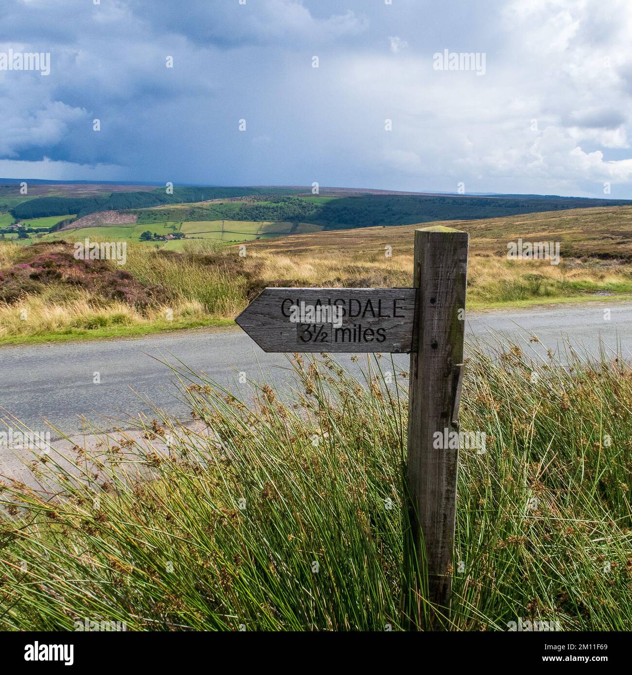 Signpost to Glaisdale on Coast to Coast Path Stock Photo - Alamy