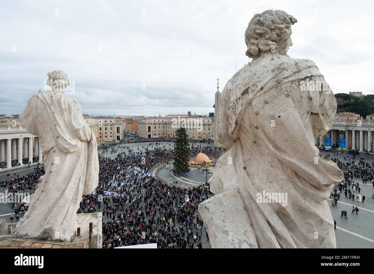 Italy, Rome, Vatican, 2022/12/08 .Pope Francis addresses the crowd from ...