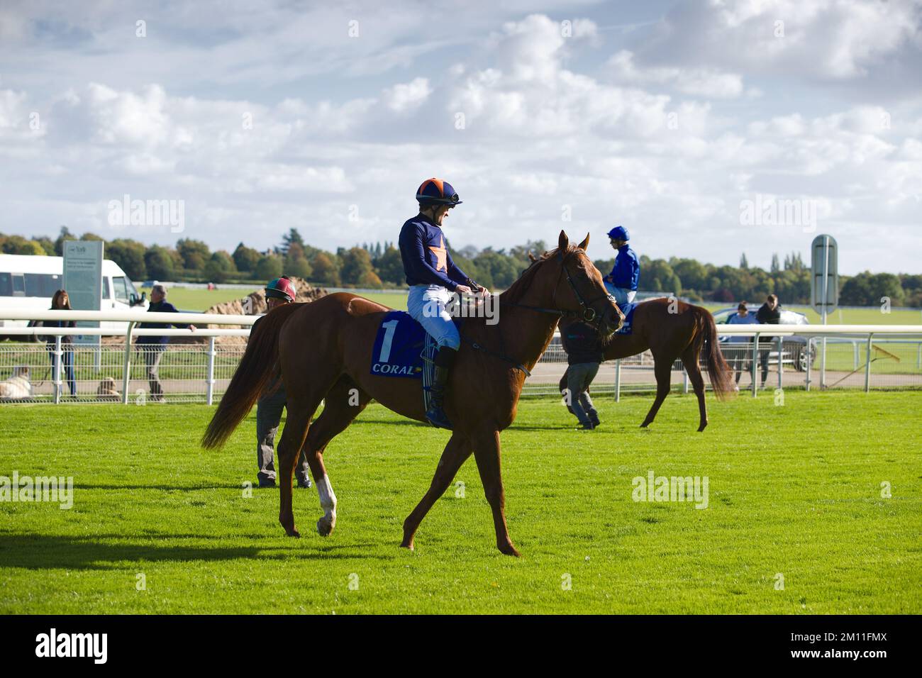 Jockey Harry Burns before the start of a race at York Races Stock Photo ...