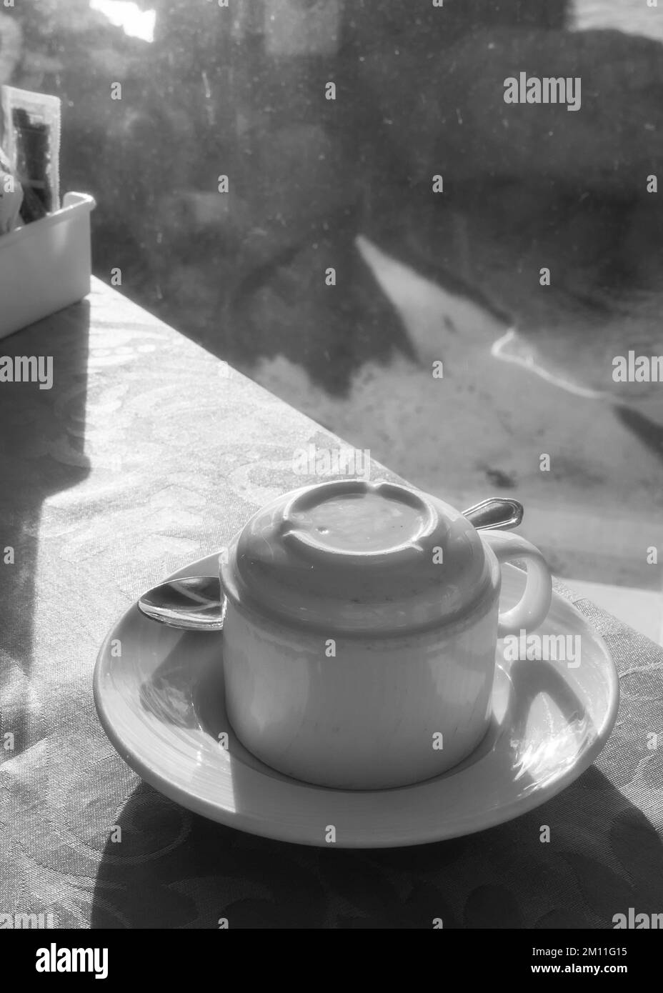 Cup coffee in morning Black and White Stock Photos & Images - Alamy