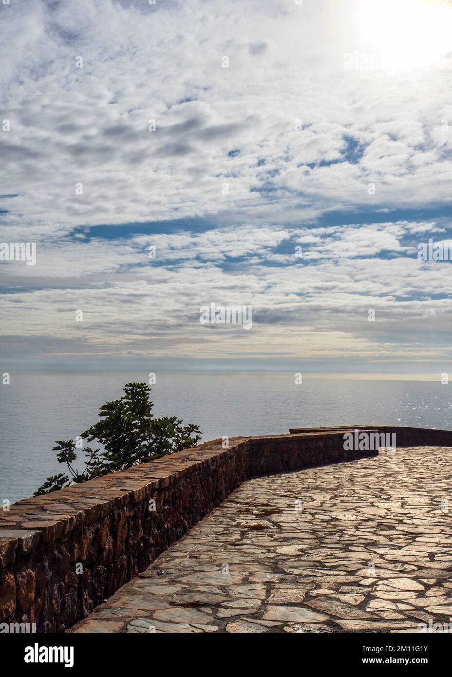 Stone path on the coast of the cliffs of Nerja Stock Photo - Alamy