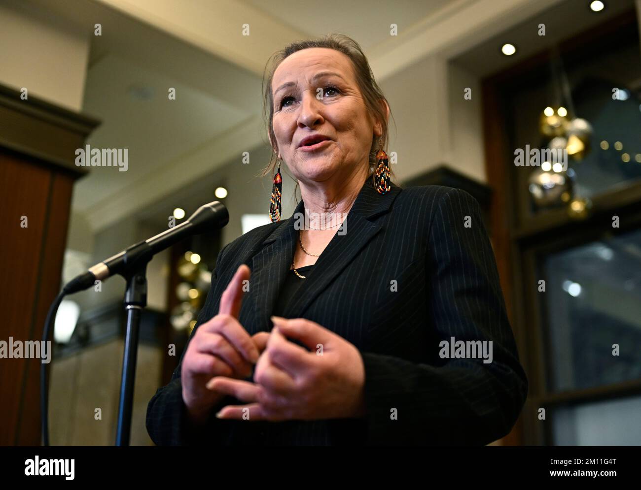 Premier of the Northwest Territories Caroline Cochrane participates in ...