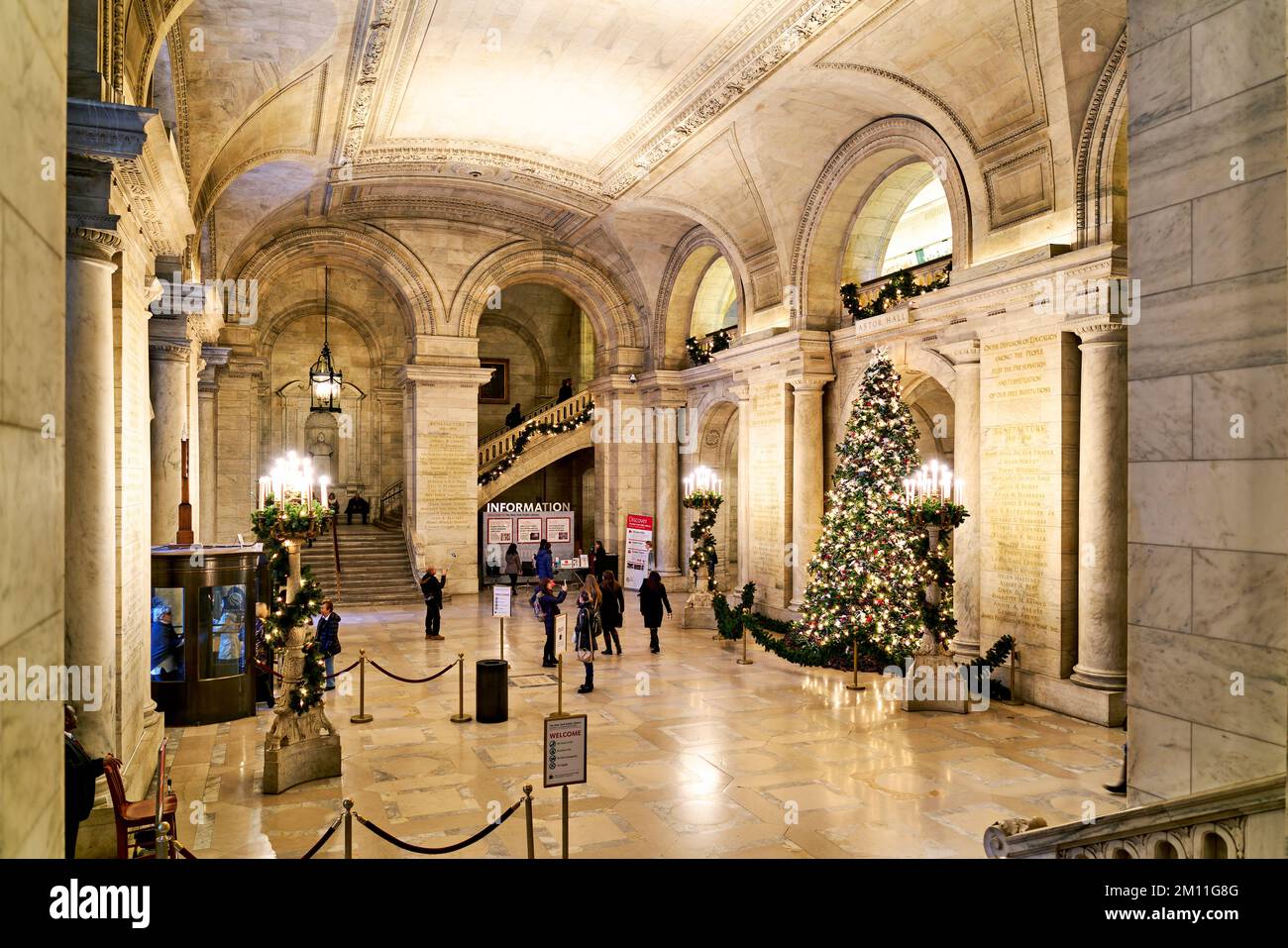 New York. Manhattan. United States. The entrance hall of the Public ...