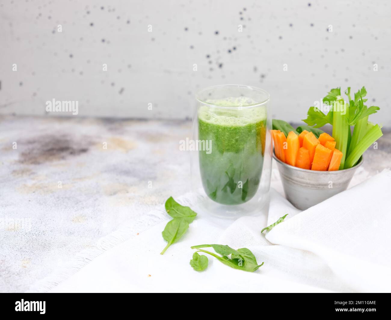 smoothie with vegetable sandwich on a concrete background Stock Photo ...