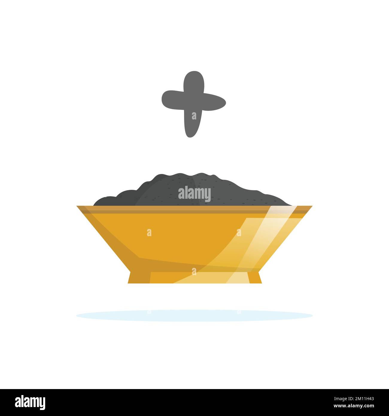 Golden bowl with ashes for ash wednesday. Lent season concept Stock ...