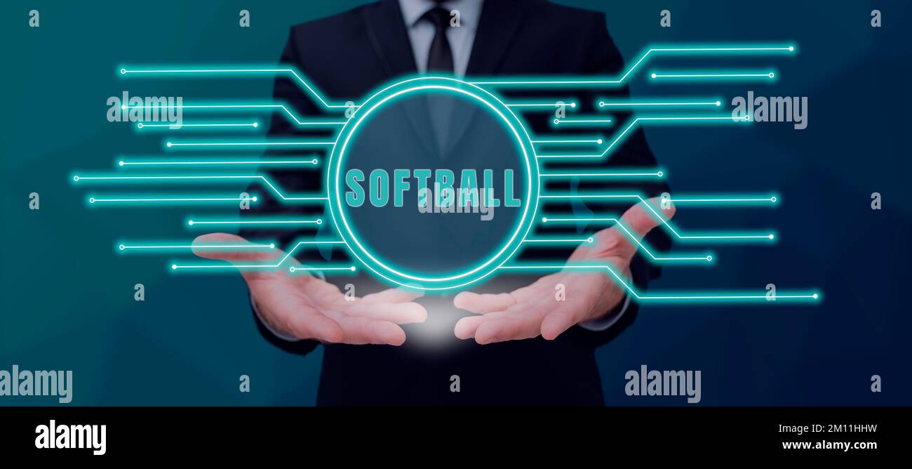 Inspiration showing sign Softball. Word Written on a sport similar to ...