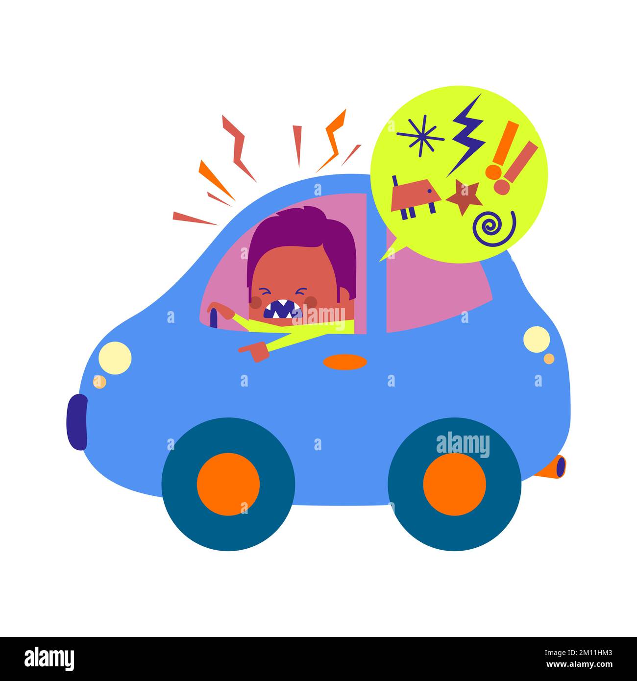 Illustration of an angry driver - lifestyle facts attitude design theme ...