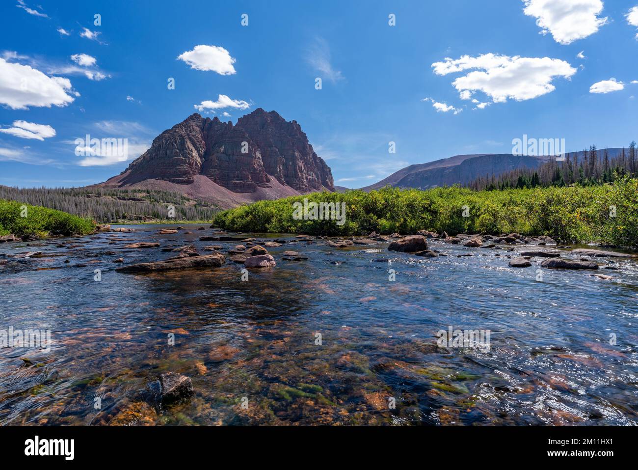 A natural scenery of Red Castel and Red Castle lake in the Uinta ...