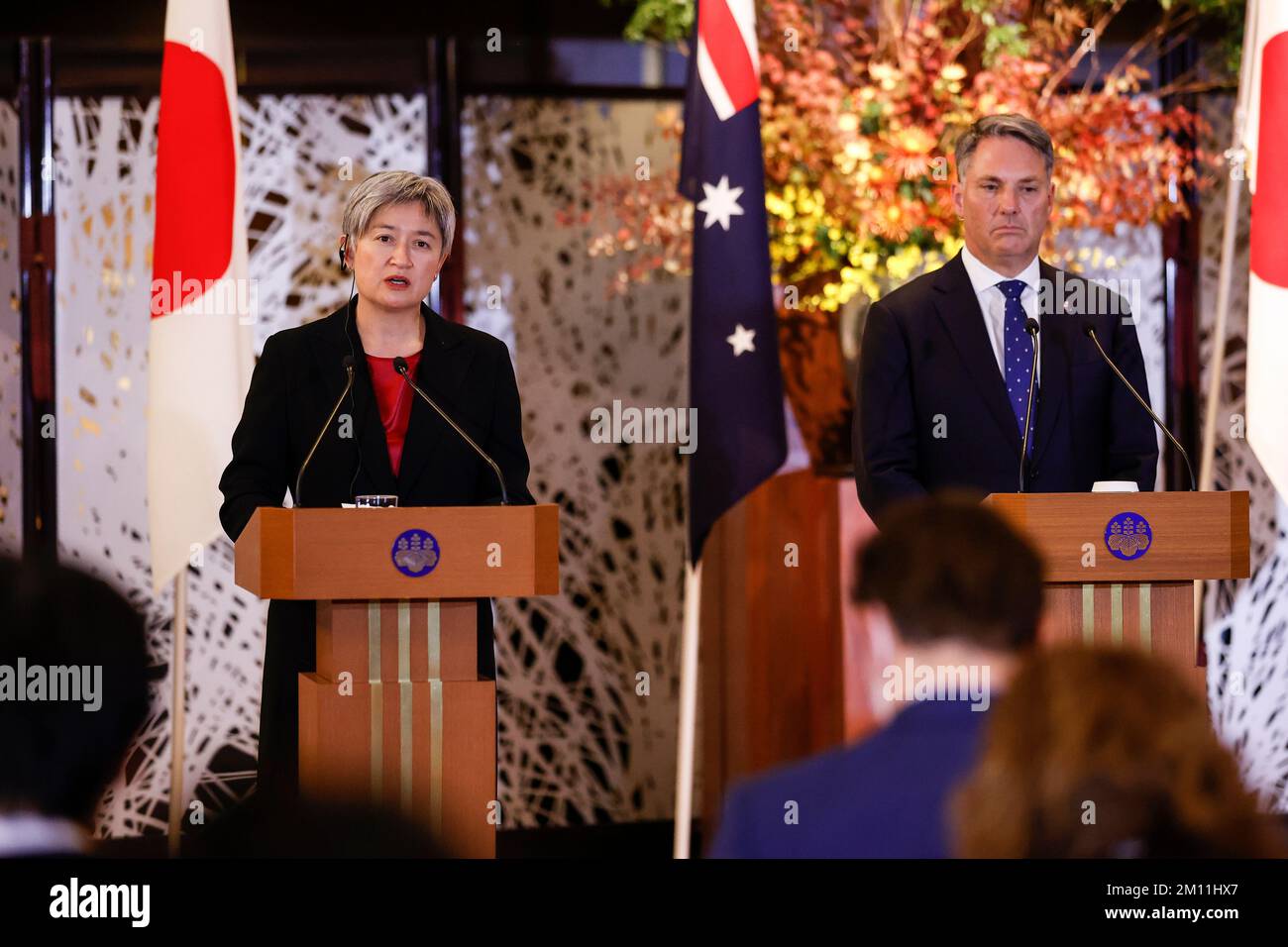 Tokyo, Japan. 9th Dec, 2022. (L to R) Australia's Foreign Minister ...