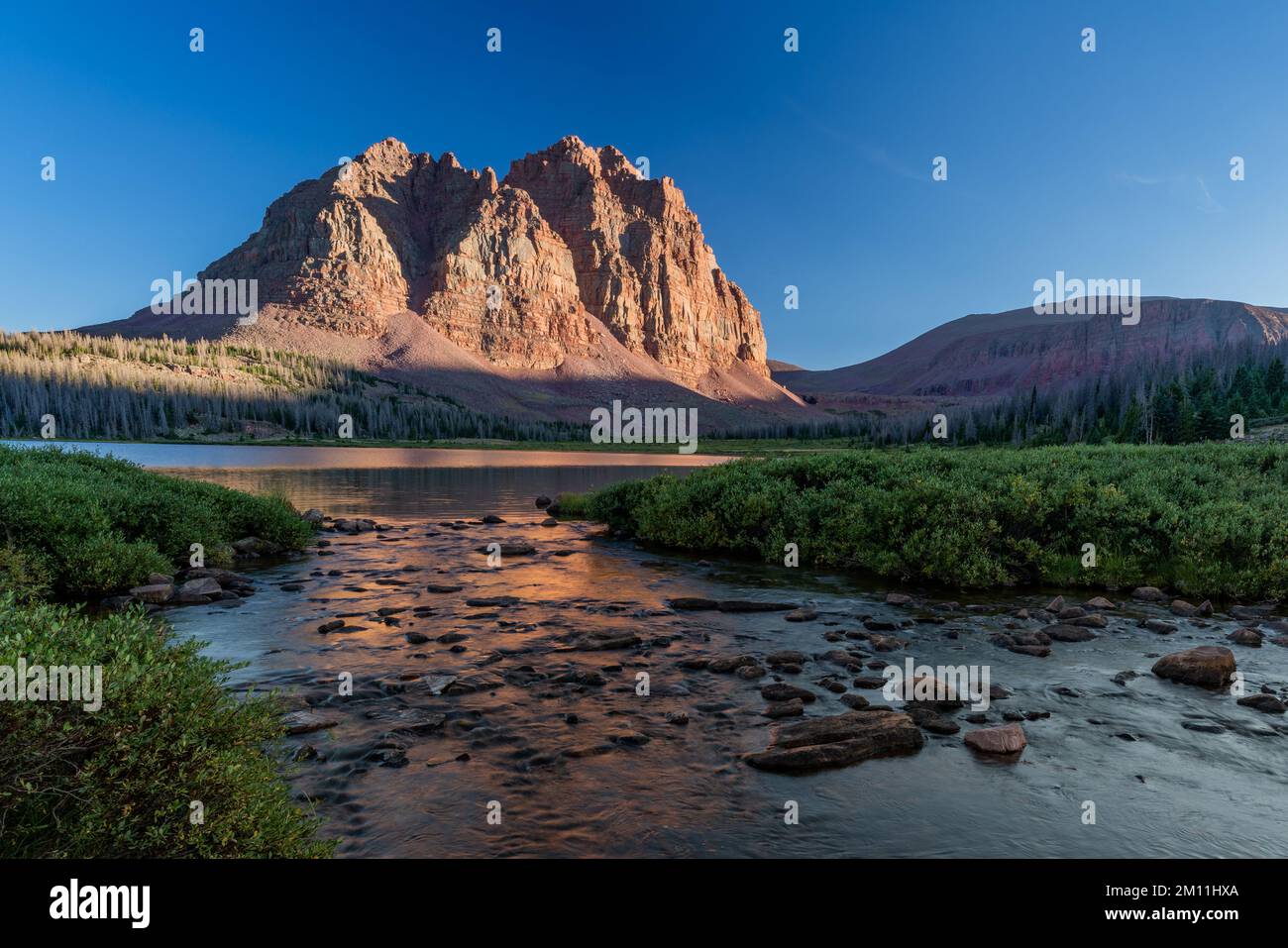 A beautiful natural view of Red castle lake and Red Castle in the Uinta ...
