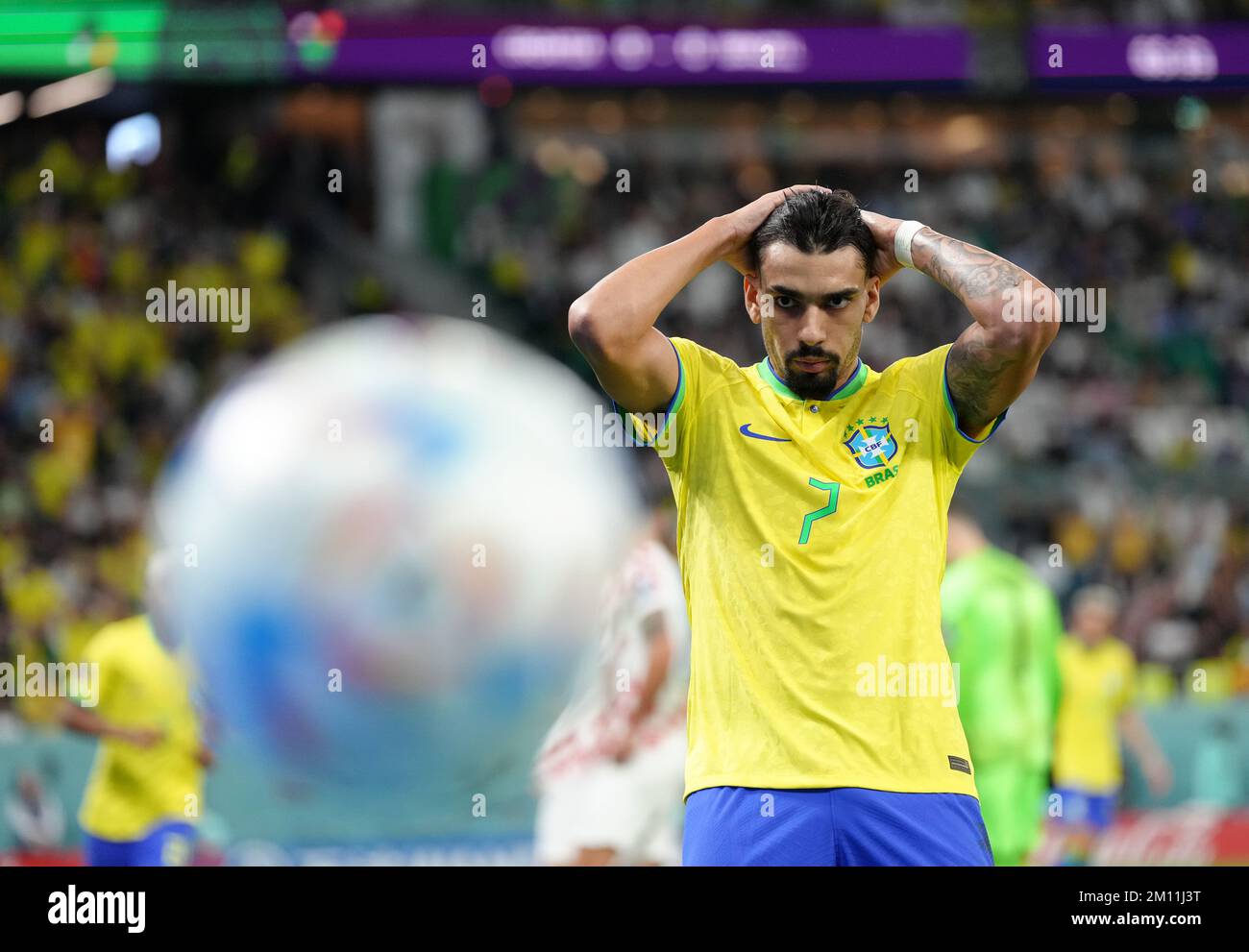 Brazil's Lucas Paqueta reacts to missed chance during the FIFA World ...