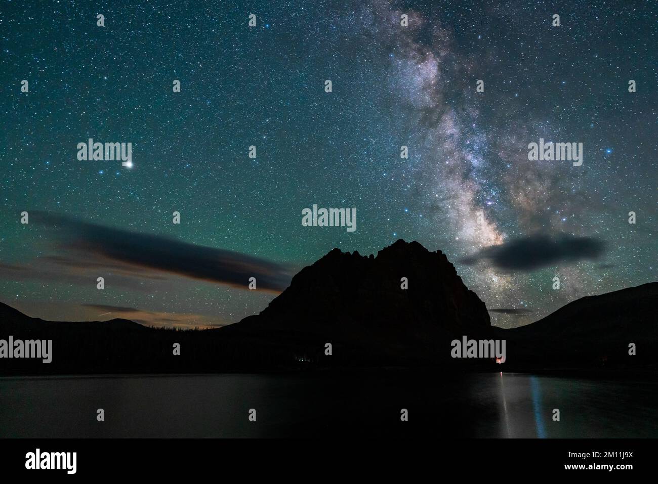 A picturesque view of a Milky way over the Red castle in the Uinta ...