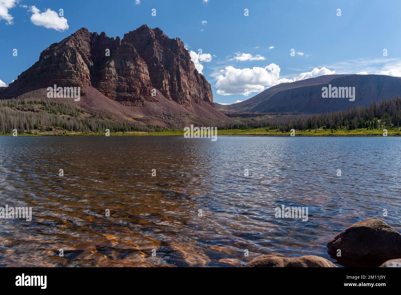 A beautiful view of Red Castle lake in the Uinta Mountain Stock Photo ...