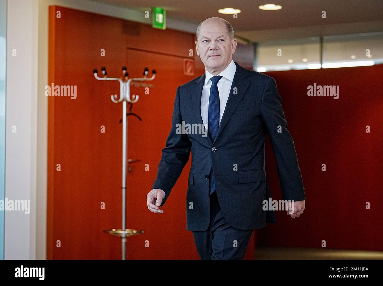 Berlin, Germany. 09th Dec, 2022. Chancellor Olaf Scholz (SPD) comes out ...