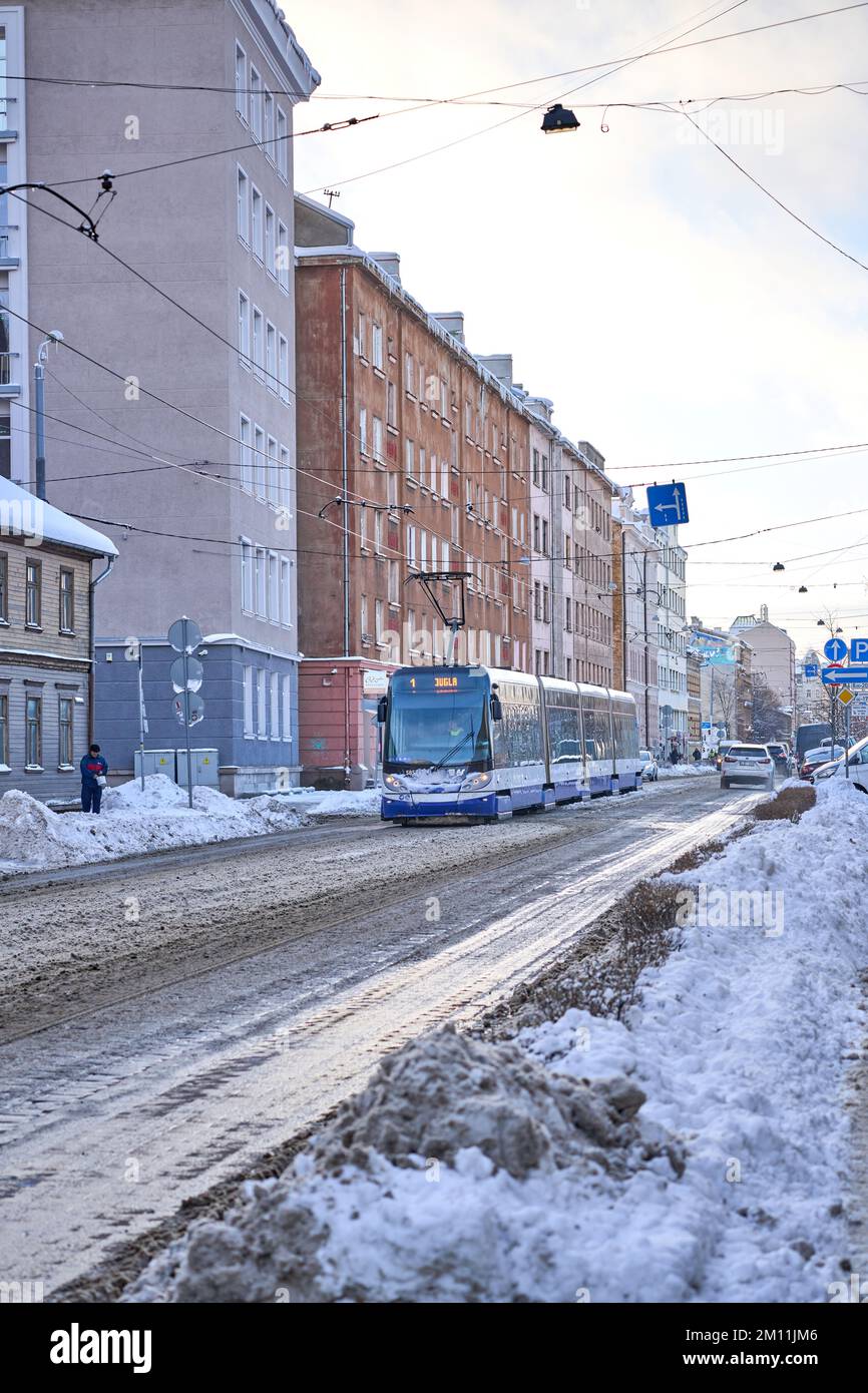 Tram winter snow hi-res stock photography and images - Alamy