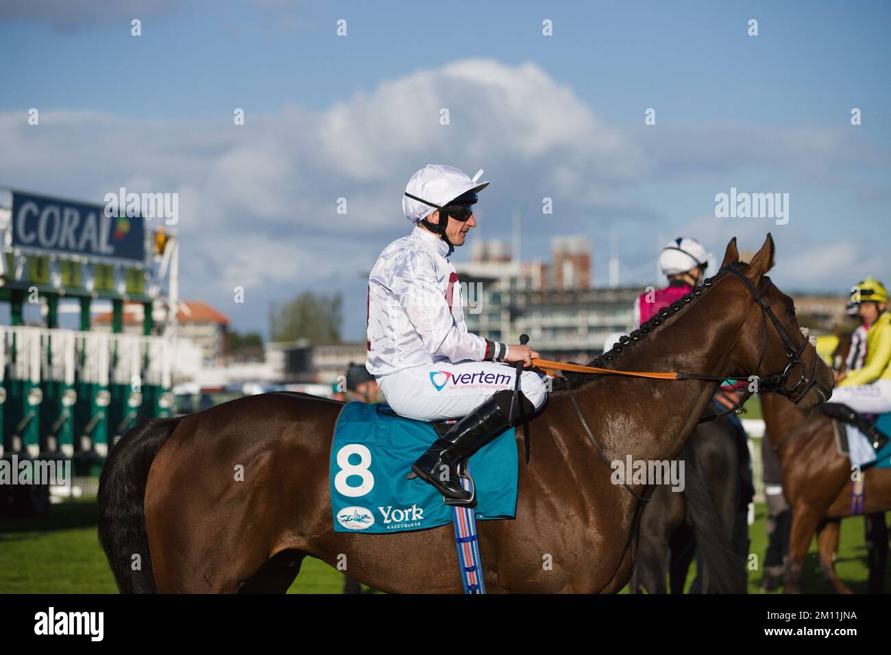 Jockey PJ McDonald on Kadovar at York Races Stock Photo - Alamy