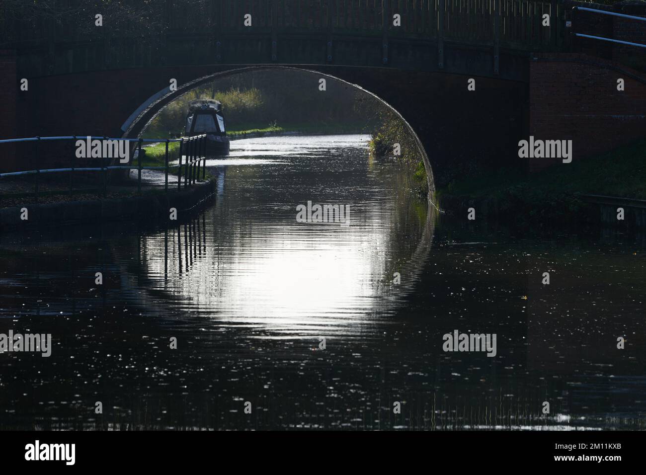 Bridge over the Grand Union Canal near Foxton locks, England Stock ...