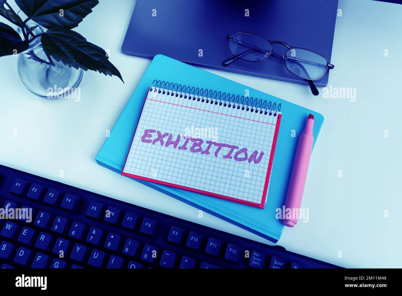 Conceptual display Exhibition. Concept meaning and act of exposing ...